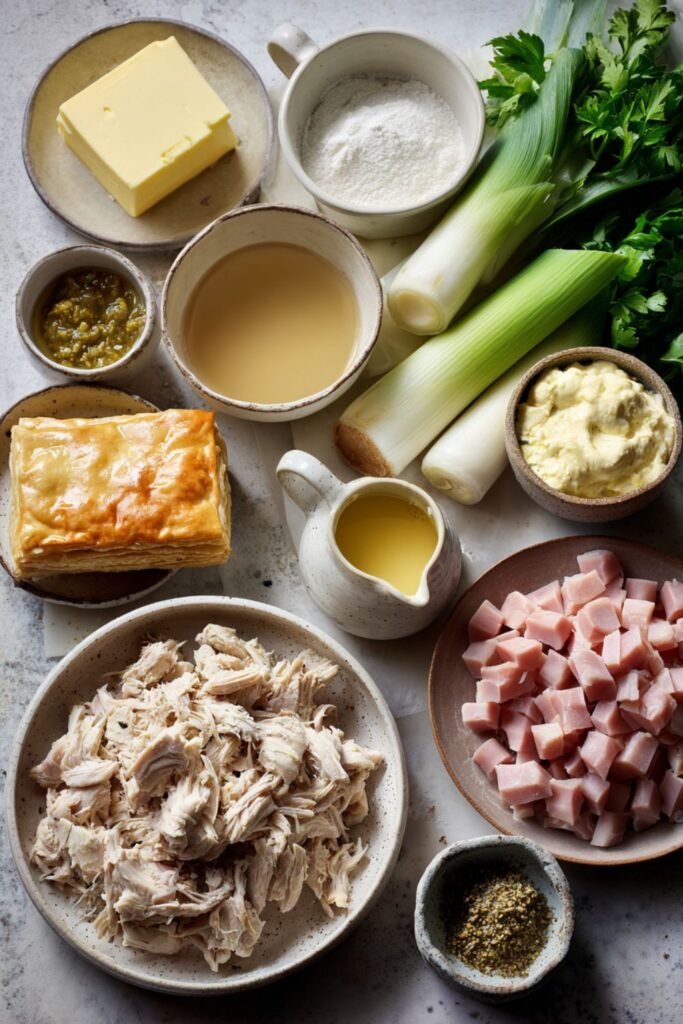 Hairy Bikers Turkey and Ham Pie Recipe (Creamy Leek & Mustard)
